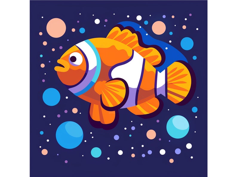 Clownfish Clipart, Clown Fish Watercolor Clipart, Ocean Nautical Sea ...