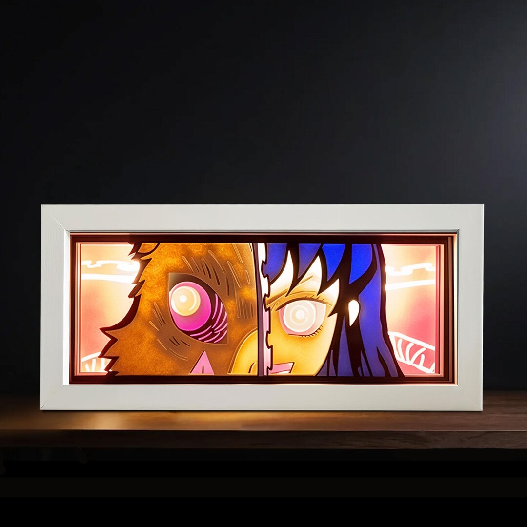 RGB Anime Graphic Wooden Lightbox Lamp, Manga Anime Bedroom Home Decor ...
