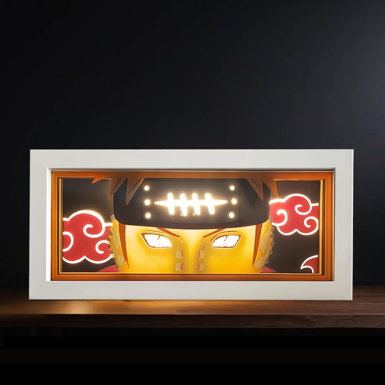 3D RGB Anime Wooden Character Lightbox, Manga Anime LED Neon Sign Home ...