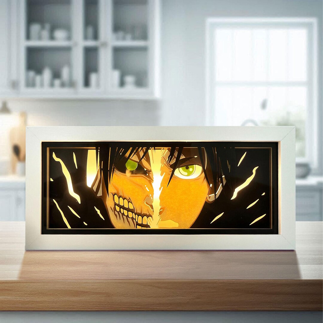 3D LED Anime Titan Character Lightbox, RGB Bedroom Manga Anime Decor ...