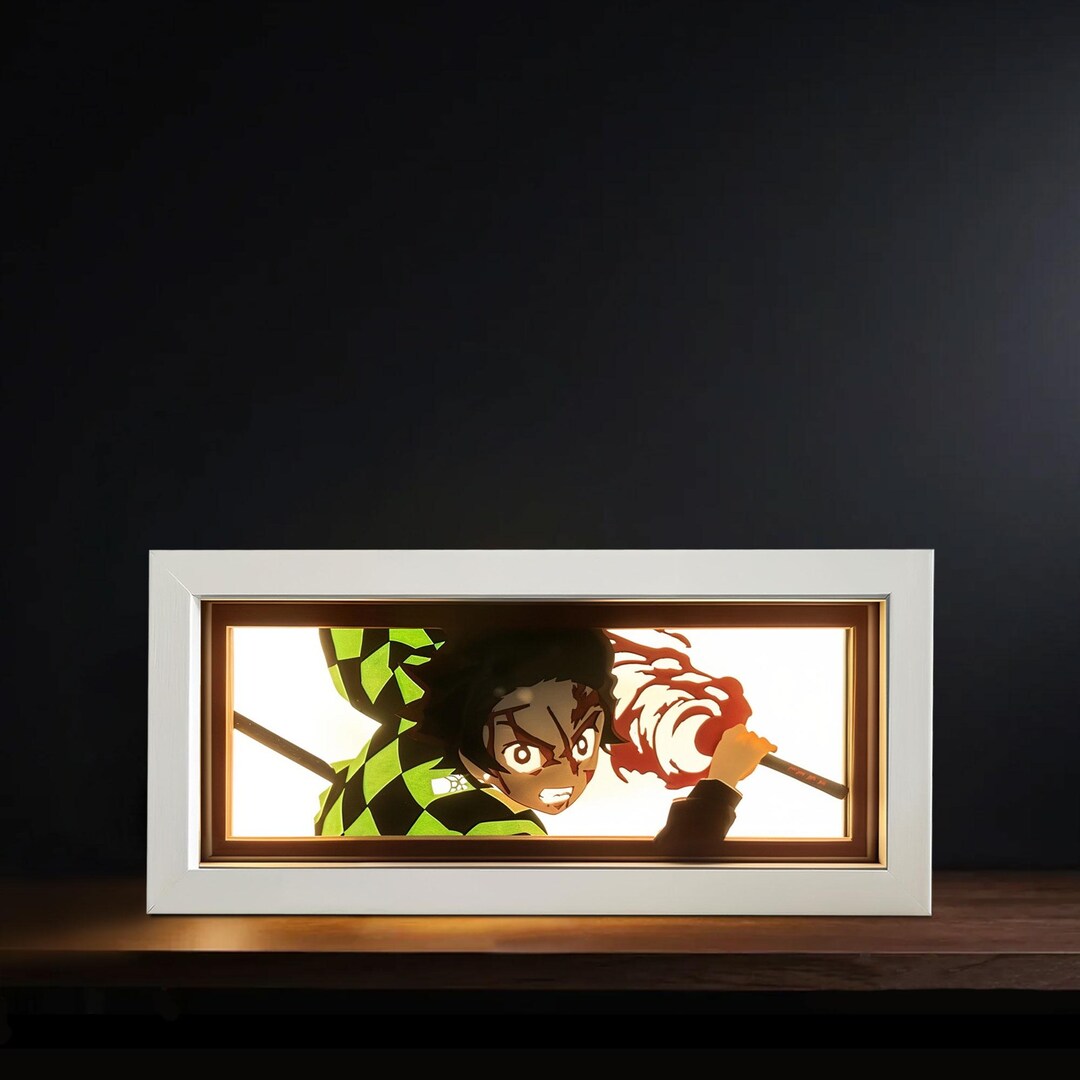 3D Demon Anime Character Wooden RGB Lamp Lightbox, Manga Anime LED Home ...