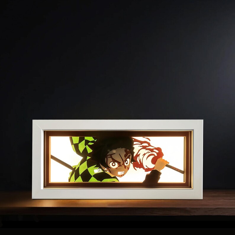 3D Demon Anime Character Wooden RGB Lamp Lightbox, Manga Anime LED Home ...