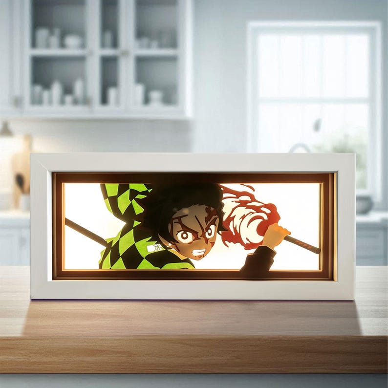 3D Demon Anime Character Wooden RGB Lamp Lightbox, Manga Anime LED Home ...