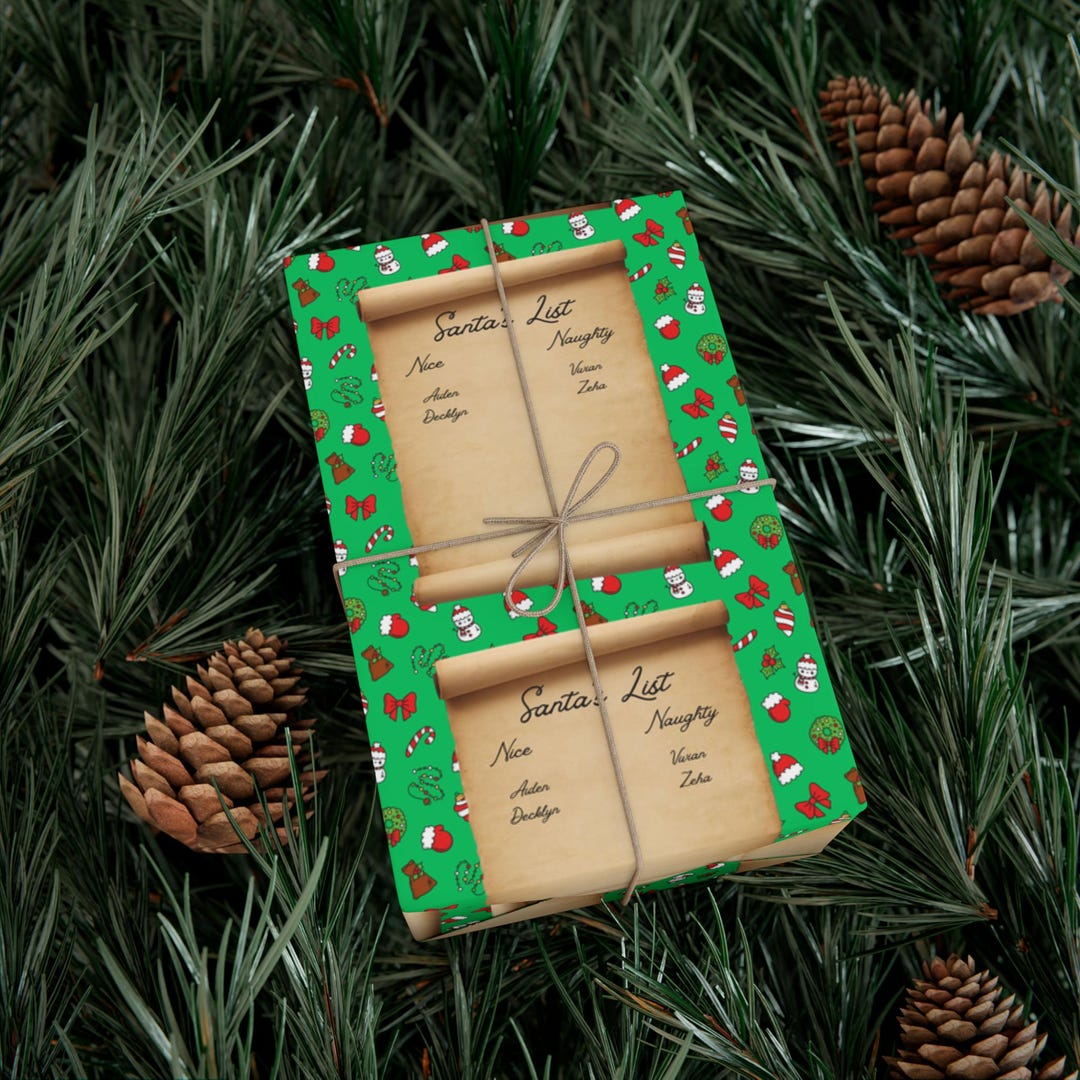 Personalized Santas Naughty or Nice List Wrap - Etsy