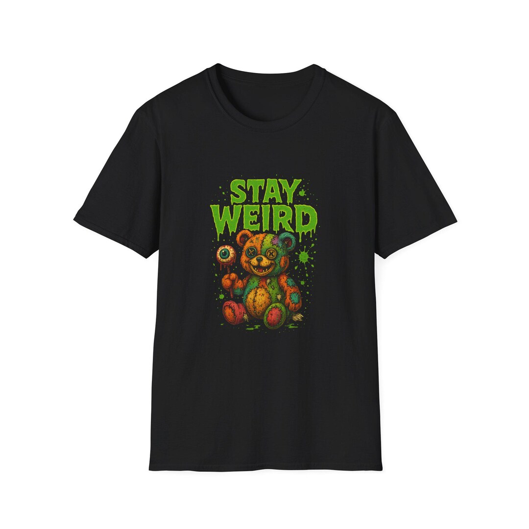 Stay Weird Patchwork Teddy Bear Shirt, Funny Creepy Cute Vintage Horror ...