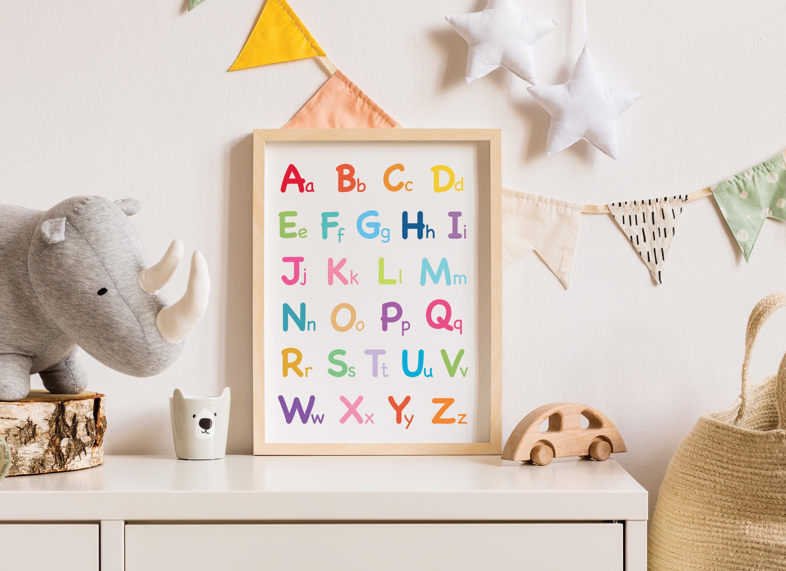 Rainbow Alphabet Poster Print, Educational Print, Back to School ...