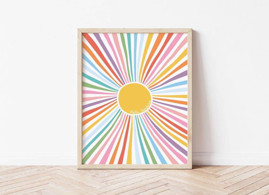 Hello Sunshine Wall Art Print, Sunshine Playroom Poster, Sun Printable ...