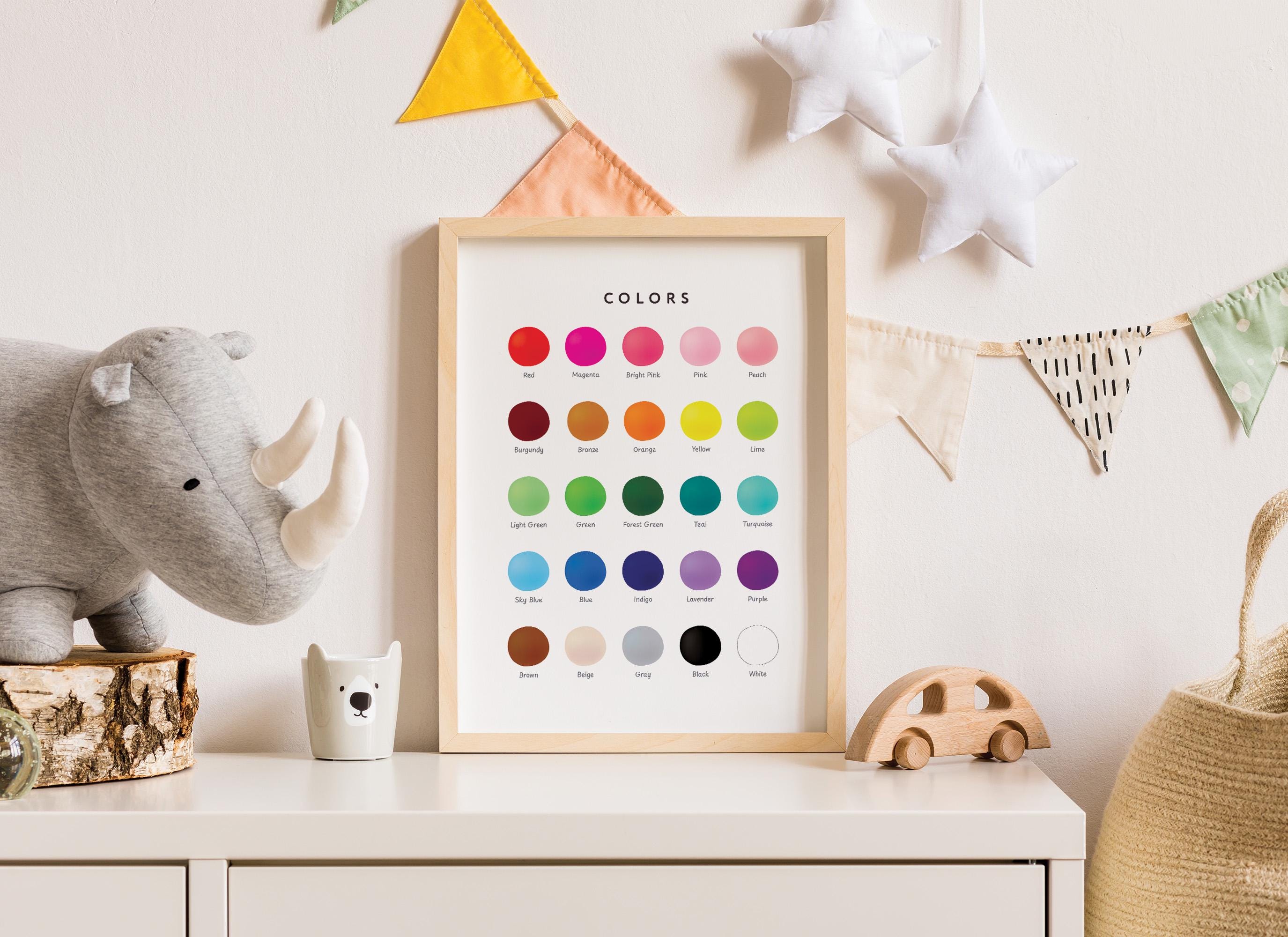 Colors Educational Print, Learning Montessori Poster, Learn Colors ...