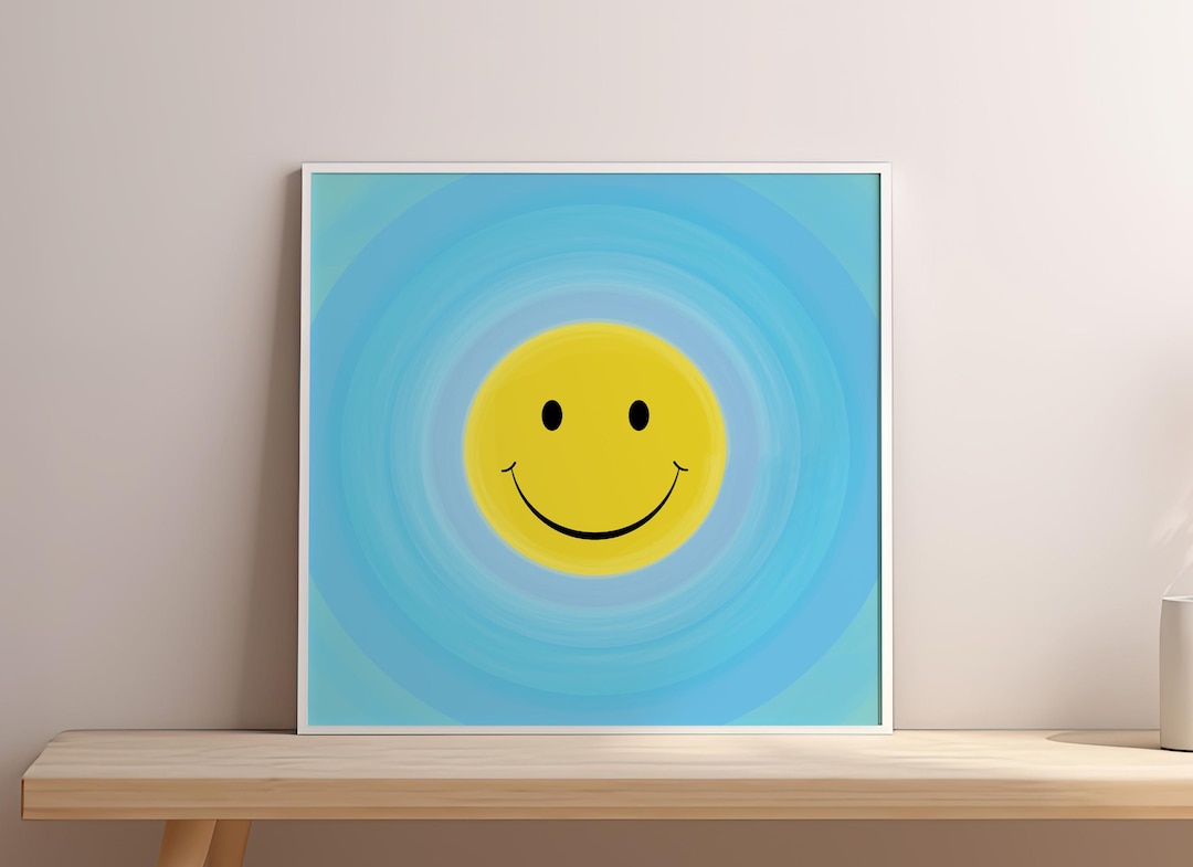 Smiley Face Wall Art, Happy Face Printable Wall Art, Nursery Decor ...
