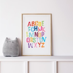 Rainbow Alphabet Wall Art Print, Educational Poster, Playroom Decor ...
