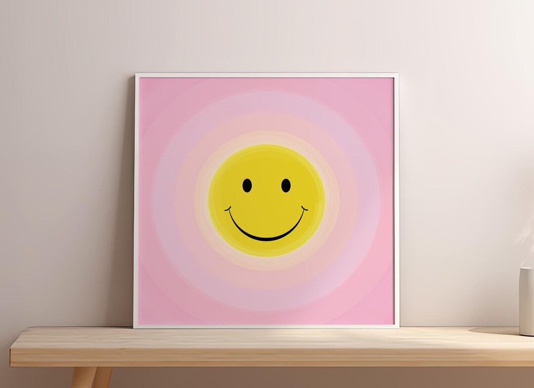 Smiley Face Wall Art, Happy Face Printable Wall Art, Nursery Decor ...