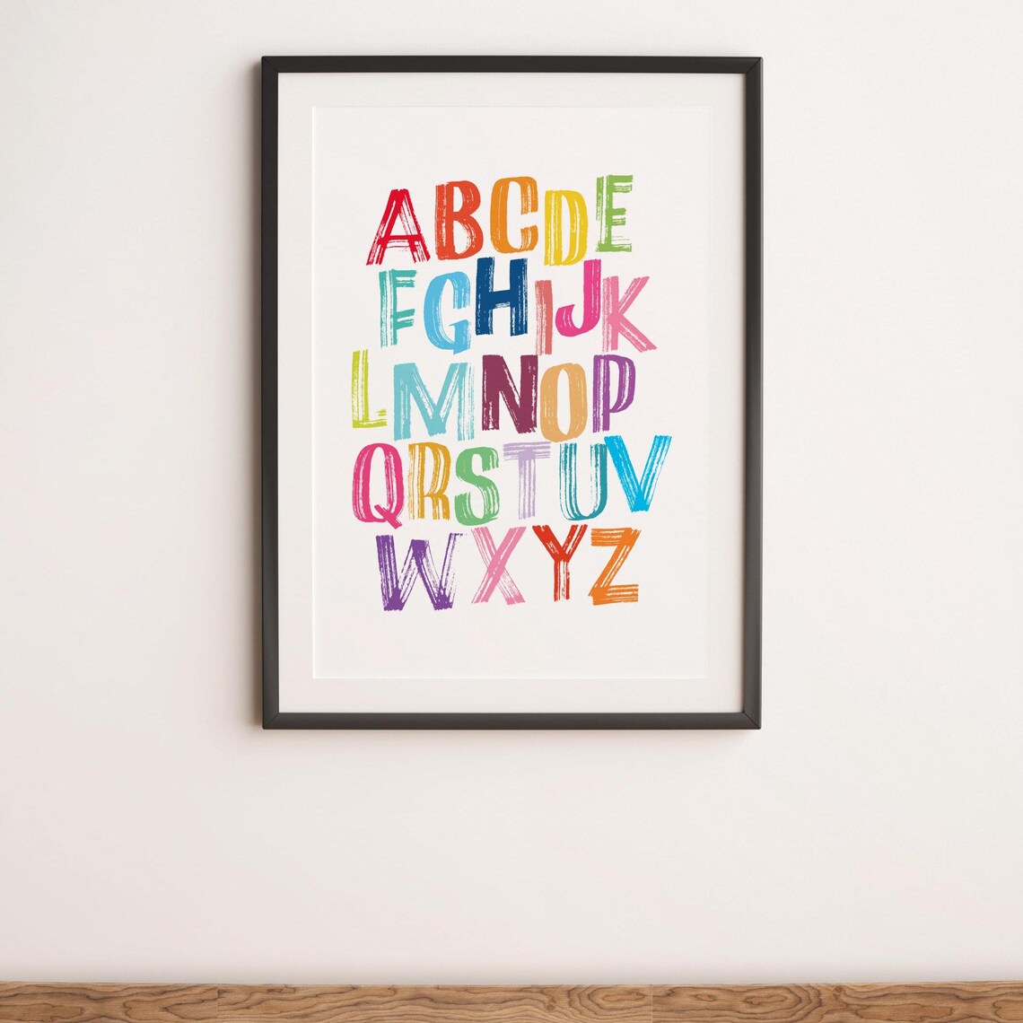 Rainbow Alphabet Wall Art Print, Educational Poster, Playroom Decor ...