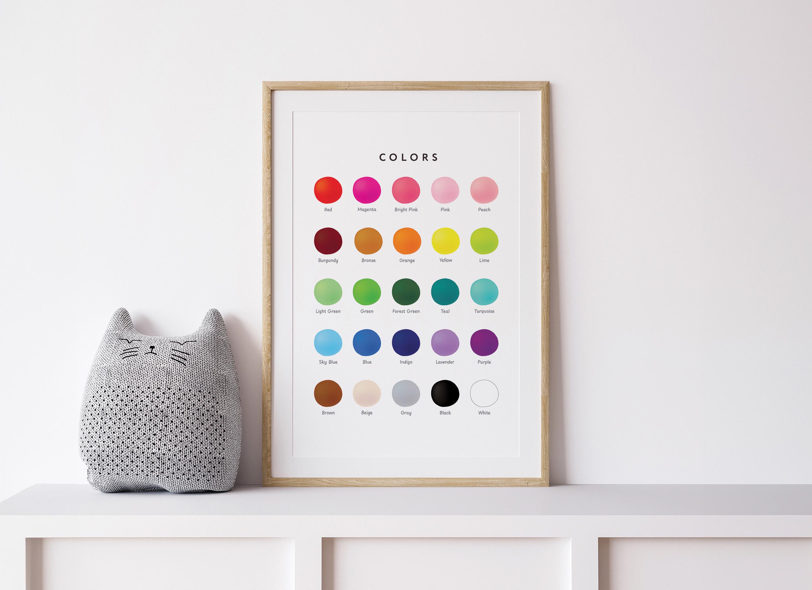 Colors Educational Print, Learning Montessori Poster, Learn Colors ...
