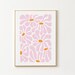 Pink Groovy Flowers Print, Boho Wall Art, Pink Flower Printables ...