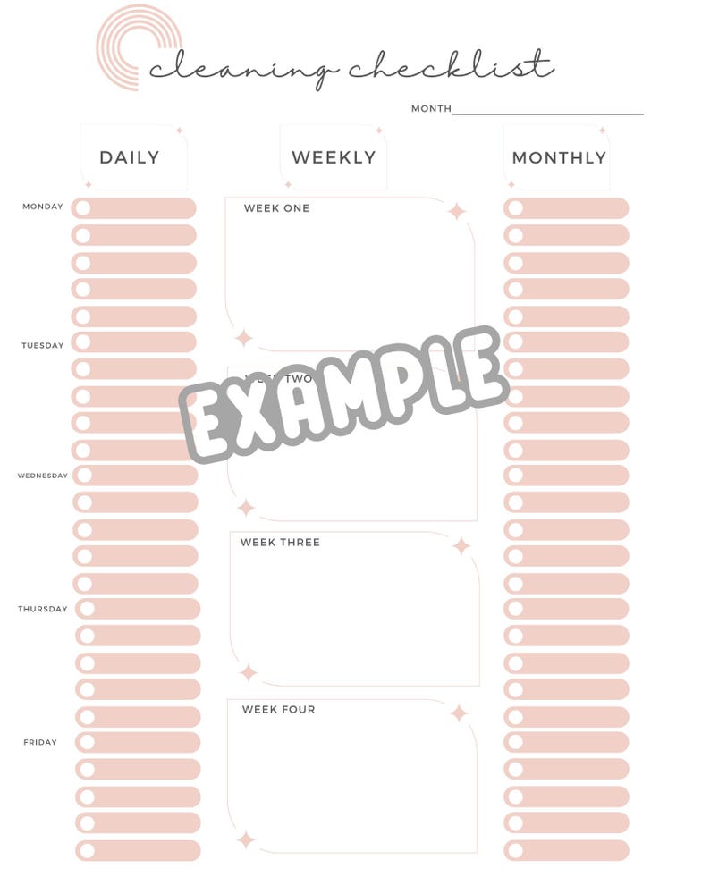 Cleaning Checklist PNG, PNG Printable, Deep Cleaning Checklist, Spring ...