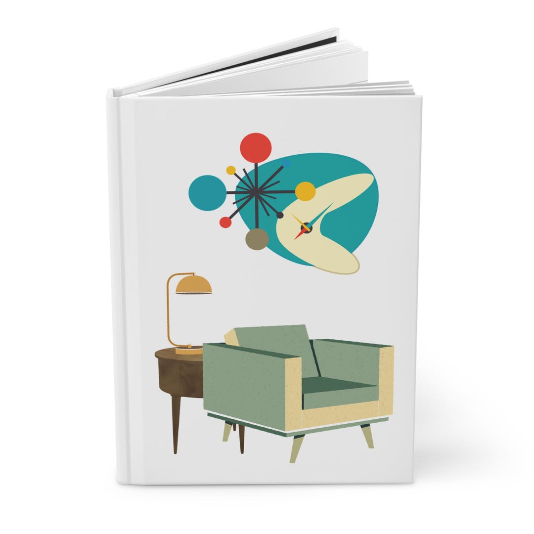 Retro Spiral Notebook, Mid Century Modern Gift, 1950's Art Love, Retro ...