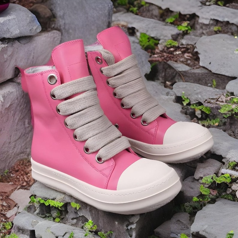 Pink Rick Owen Jumbo Laces Dupes - Etsy