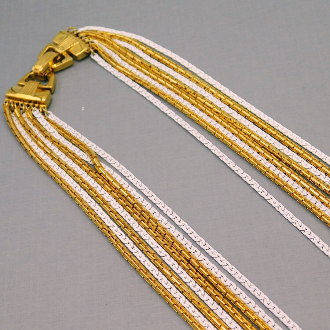 Vintage Trifari Necklace Trifari Choker Multi Strand Chain - Etsy