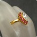Vintage Ring Monet Red Rhinestone - Etsy
