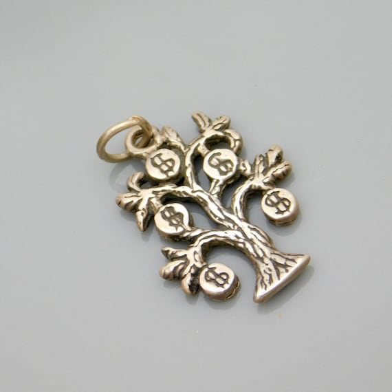 Sterling Money Tree Charm, Money Tree Pendant, Vintag… - Gem
