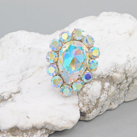 Huge Vintage Rhinestone Ring - Gem