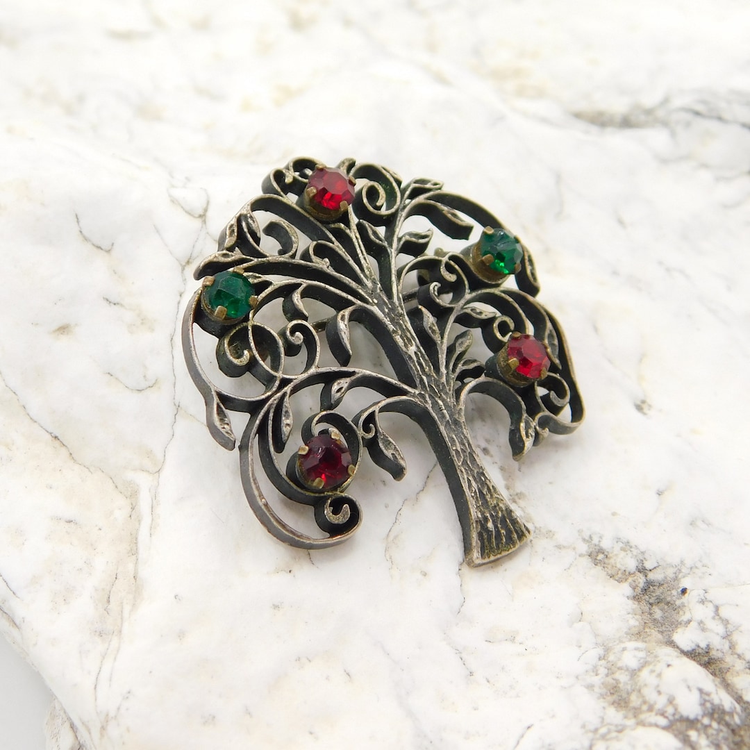 Vintage Sterling Brooch, Anson Sterling Brooch, Sterling Tree Brooch ...