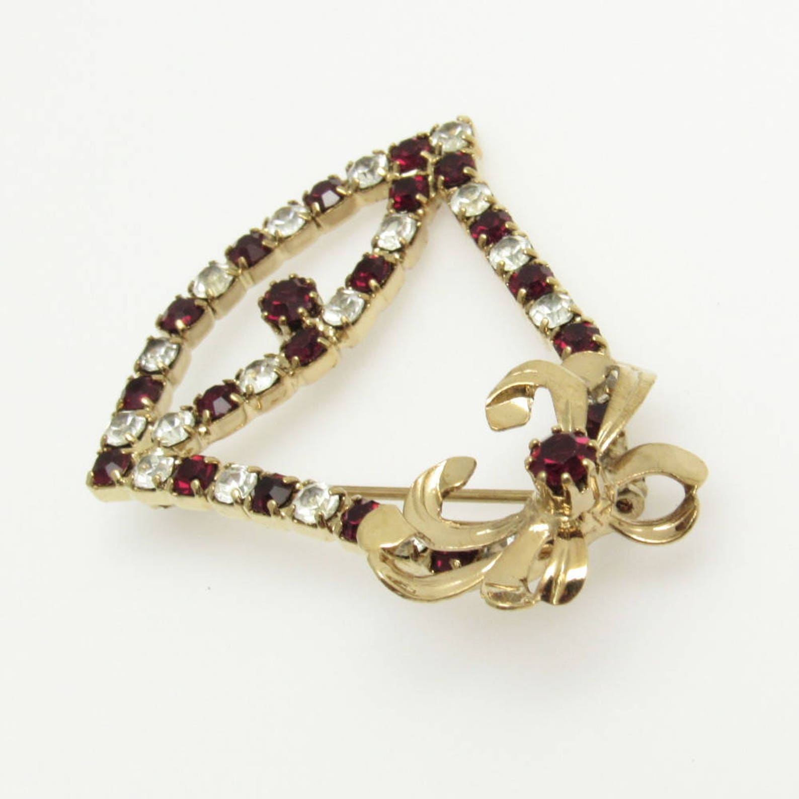 Vintage Red Rhinestone Christmas Bell Brooch Holiday Jewelry - Etsy