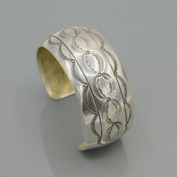 Sterling Native American Cuff, Signed Sterling Cuff B… - Gem