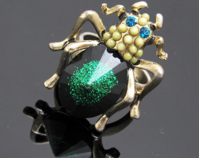 Vintage Beetle Bug Ring Beetle Fly Insect Jewelry Halloween Ring R7461 ...