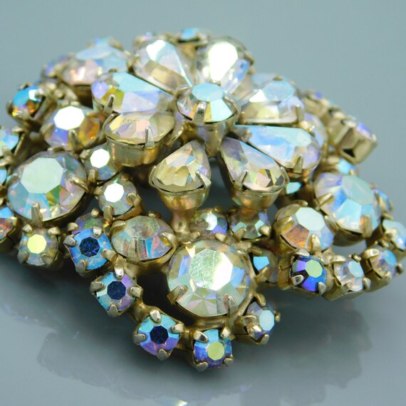 Large Rhinestone Brooch AB Stones, Statement Jewelry - Gem