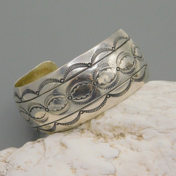 Sterling Native American Cuff, Signed Sterling Cuff B… - Gem