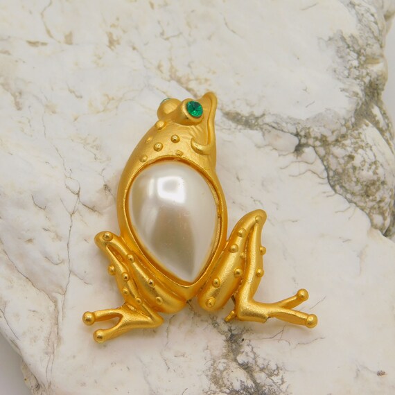 Big Frog Brooch, Vintage Frog Brooch, Vintage JJ Frog… - Gem
