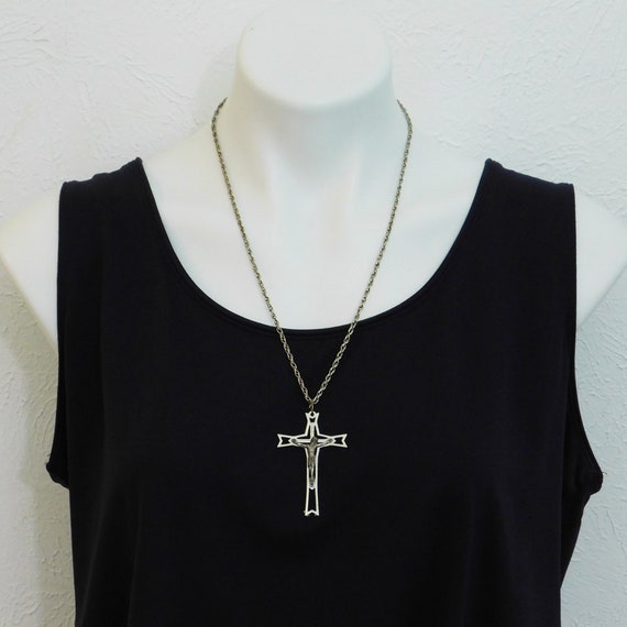 Big Vintage Crucifix, Large Vintage Cross, Deco Style… - Gem
