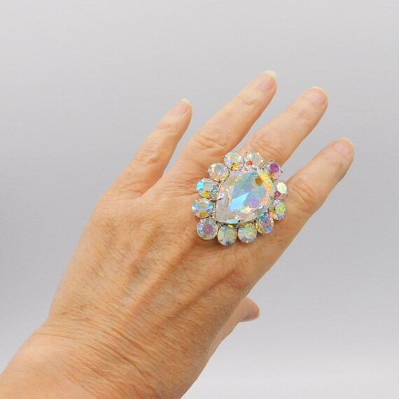 Huge Vintage Rhinestone Ring - Gem