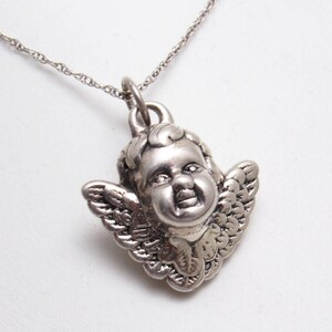 Sterling Angel Pendant Necklace, Victorian Revival Jewelry - Etsy