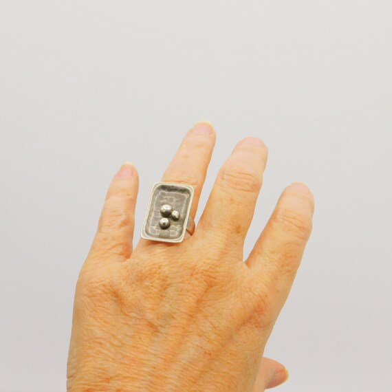 Sterling Modernist Ring, Lynn Heins Ring - Gem