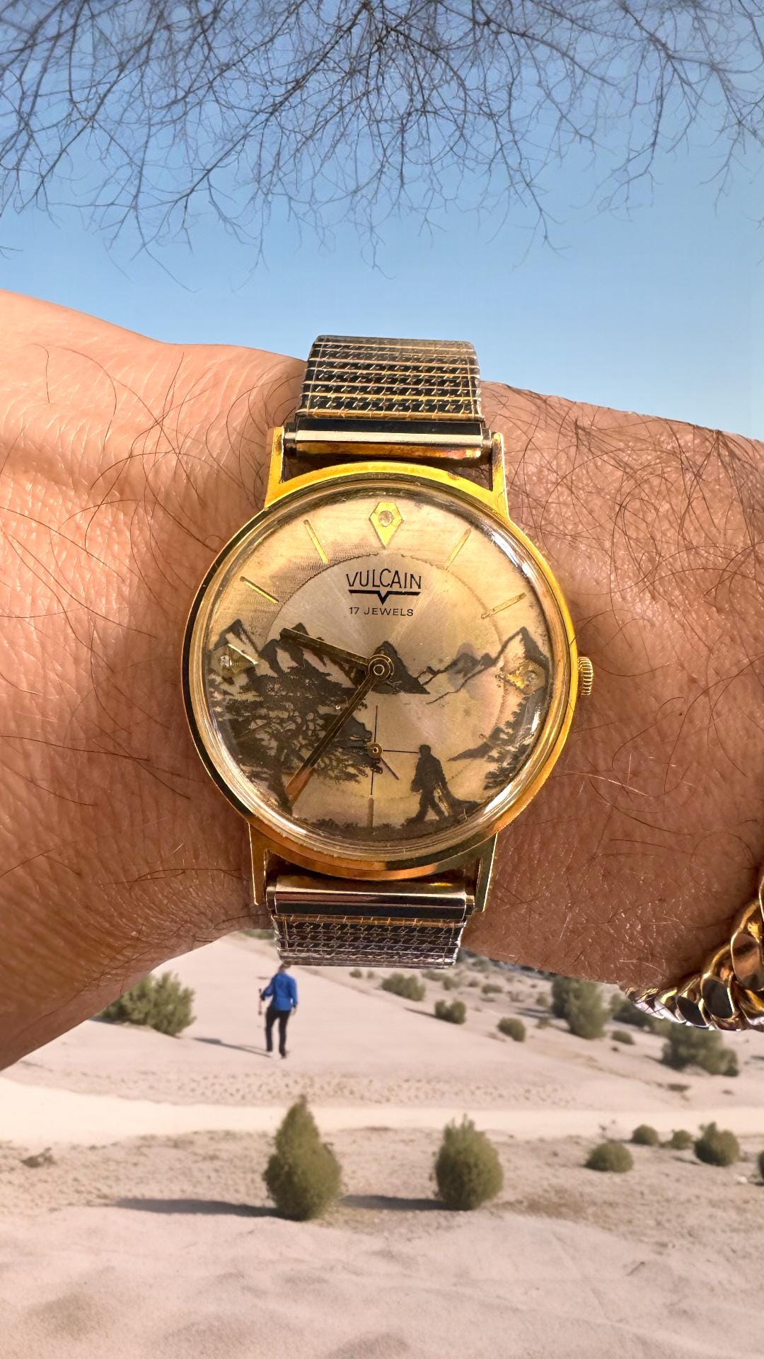 Men's Vulcain Gold-tone Watch With Custom Outdoor Dial - Etsy