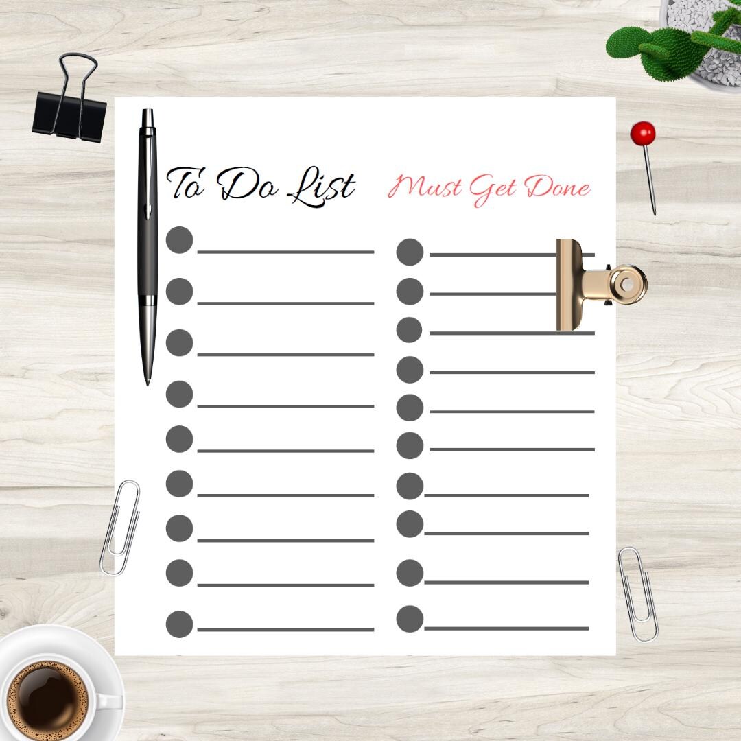 Minimalist Printable to Do List, Task Organizer, Productivity Planner ...