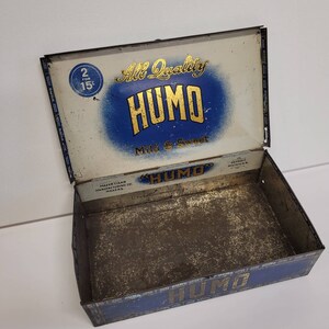 Distressed Blue Humo Metal Cigar Box Detroit Michigan - Etsy