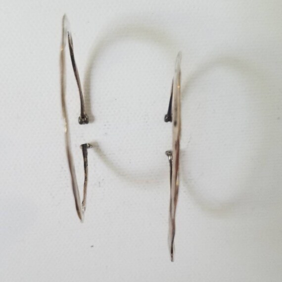 Hand wrought Sterling Hoops - Gem