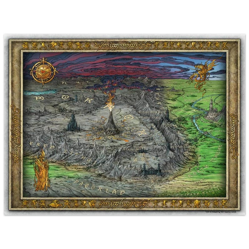 Map of Mordor : 40x30 Large Poster of Sauron's Kingdom - Etsy