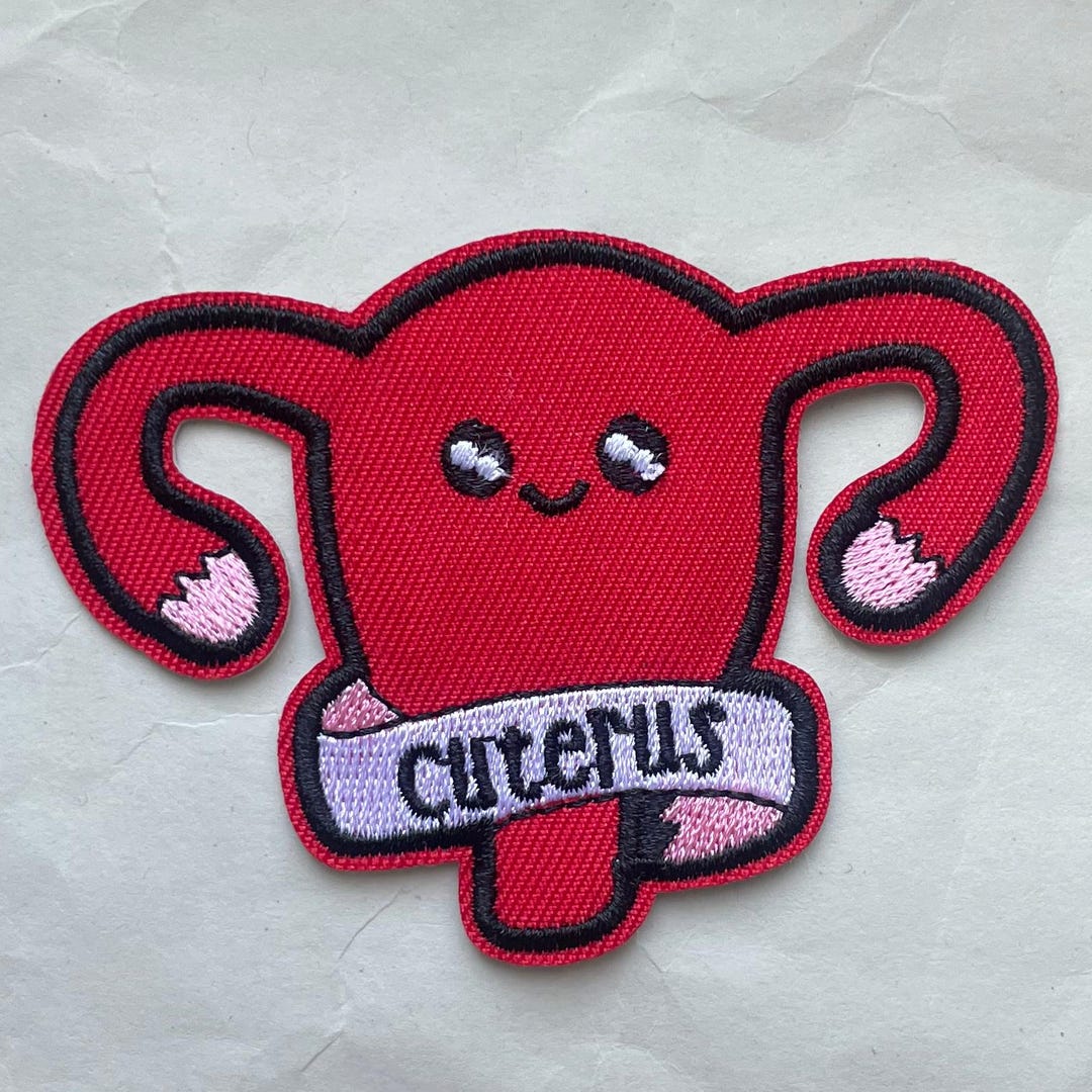 Cuterus Uterus Patch With Attitude – Cute Embroidered Feminist Patch ...