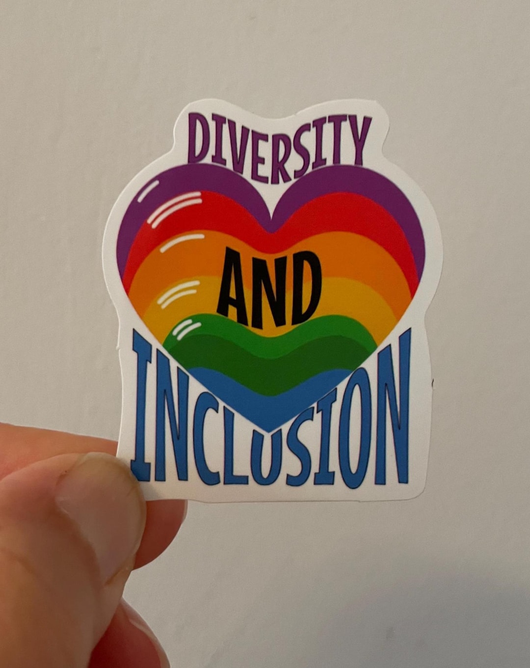 Rainbow Heart Sticker – Diversity and Inclusion Vinyl Decal, LGBTQ+ ...