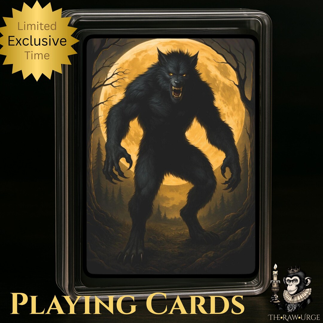 Gothic Werewolf Playing Cards: Full Moon Horror Deck, Creaturecore Gift ...