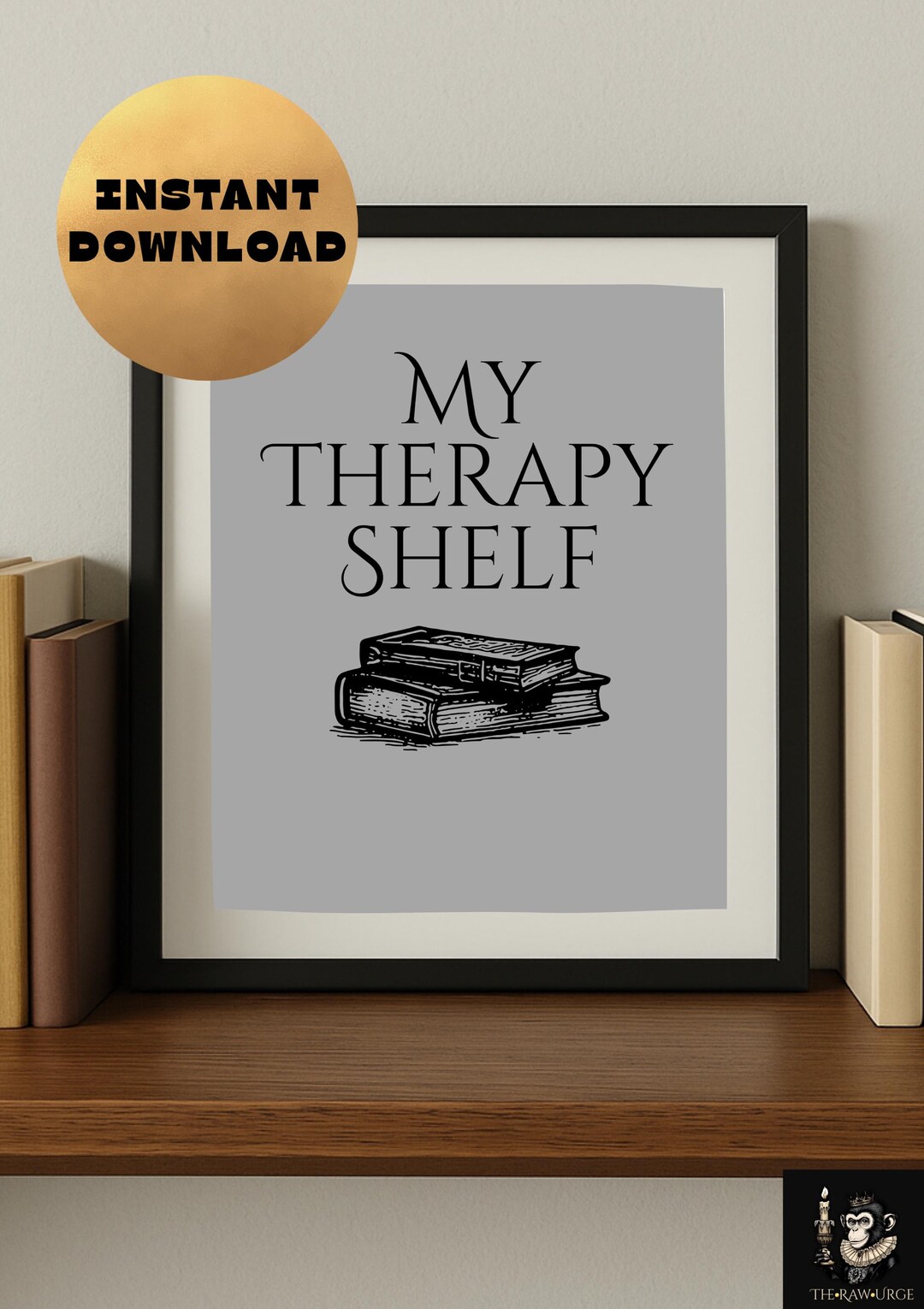 My Therapy Shelf Digital Wall Art – Bookish Printable Gothic Decor ...