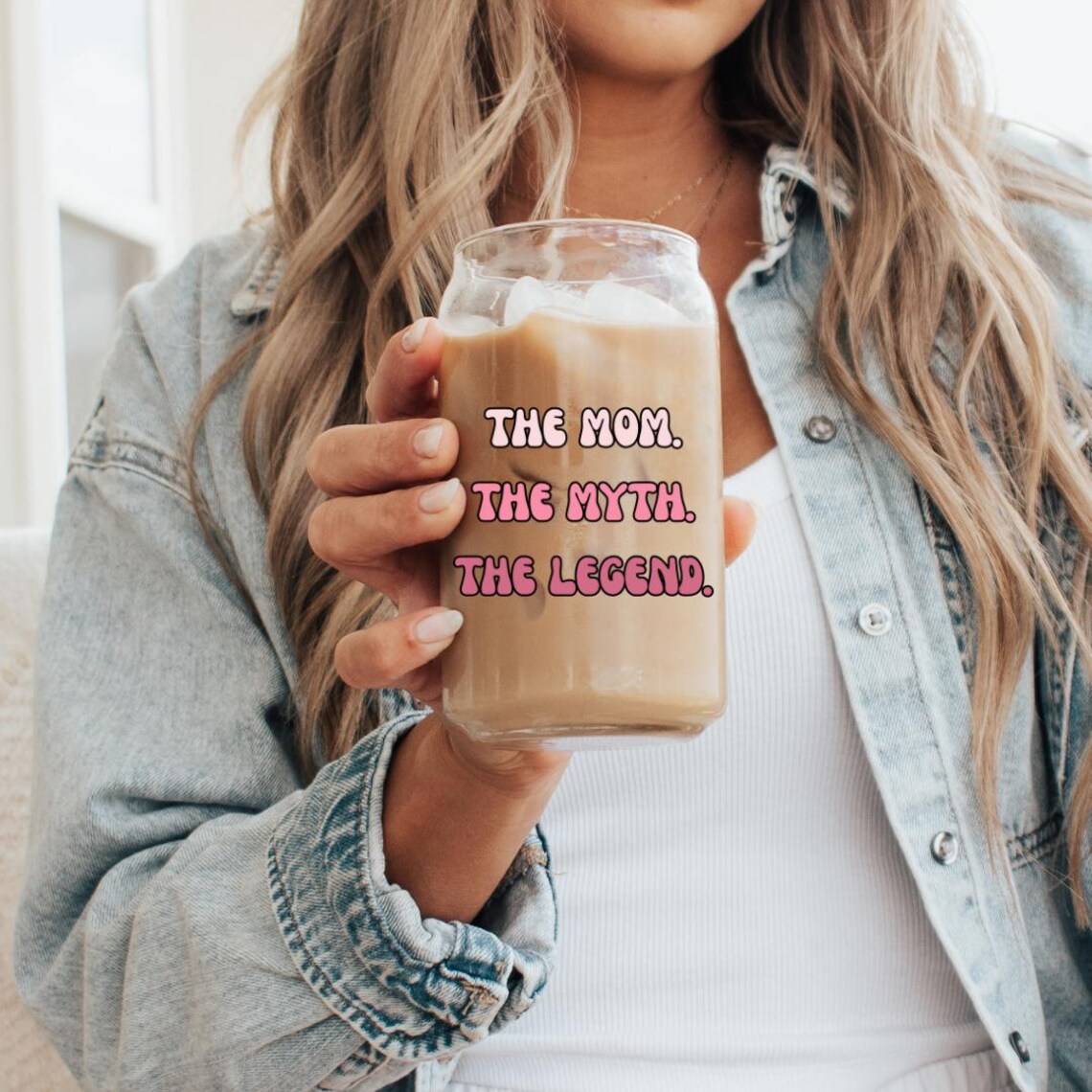 The Mom Myth Legend 16oz Sipper Glass, Funny Gift for Moms, Birthday ...