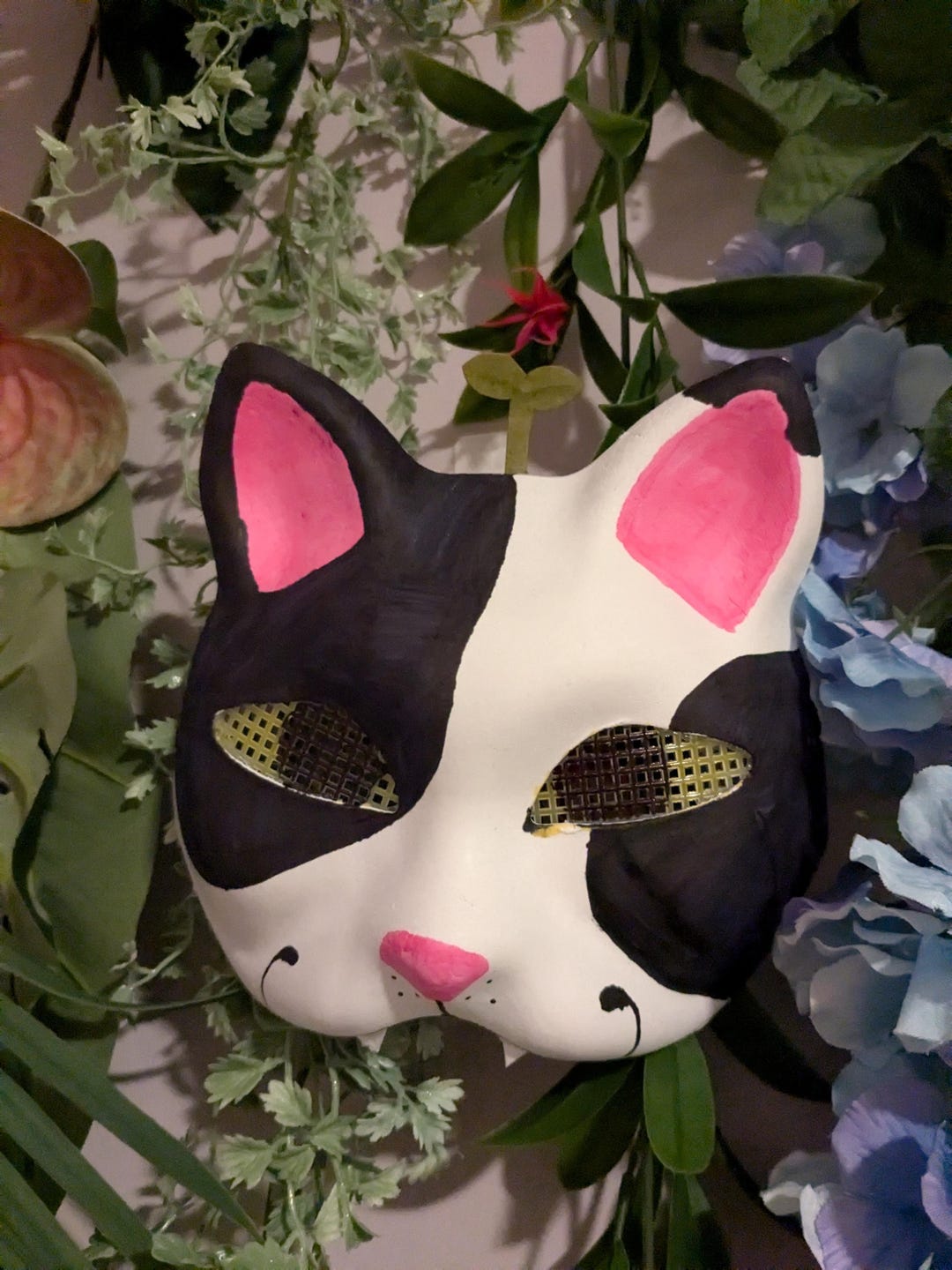 Black and White Sprout Therian Cat Mask (NOT Felted) - Etsy