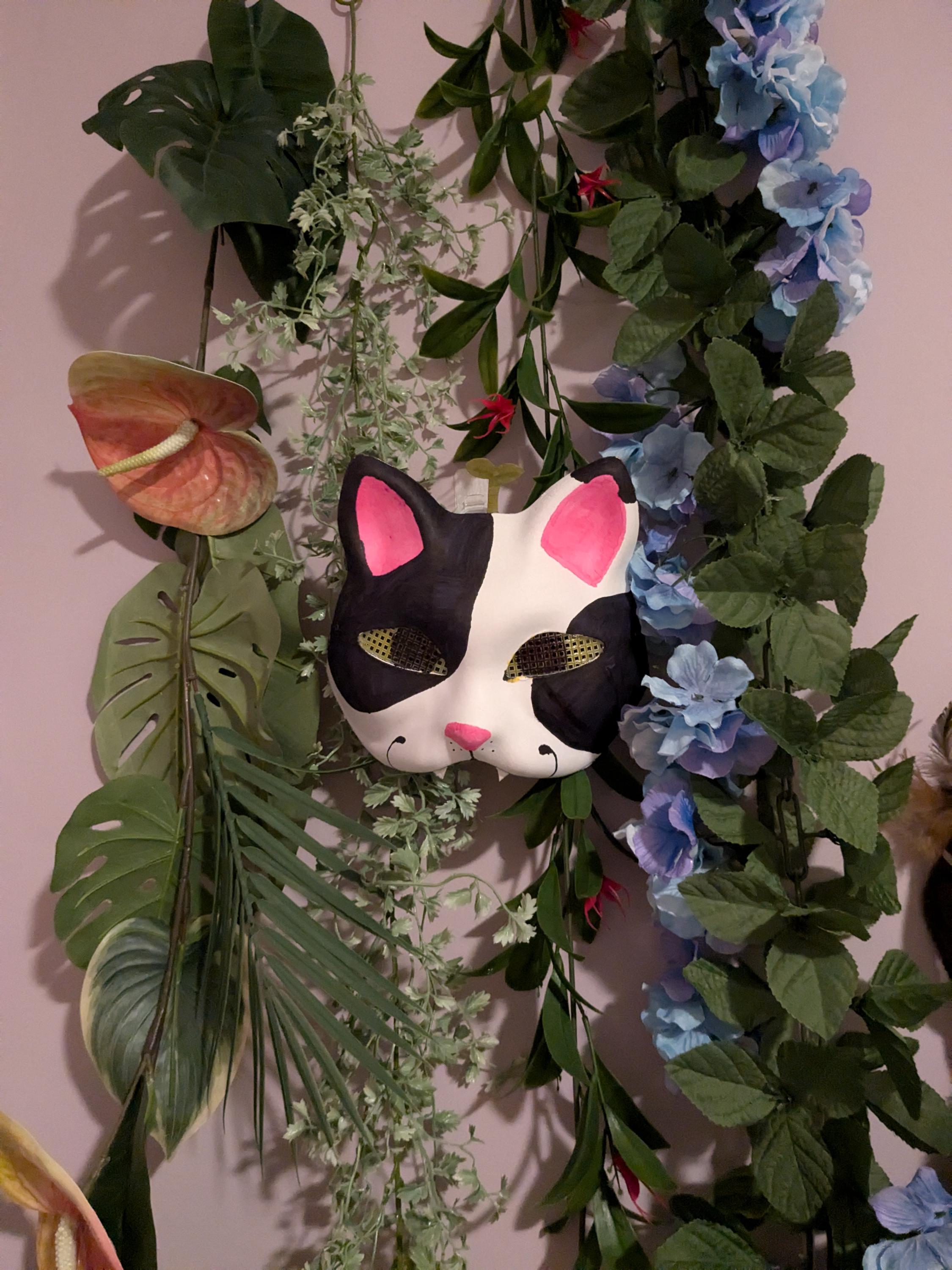 Black and White Sprout Therian Cat Mask (NOT Felted) - Etsy