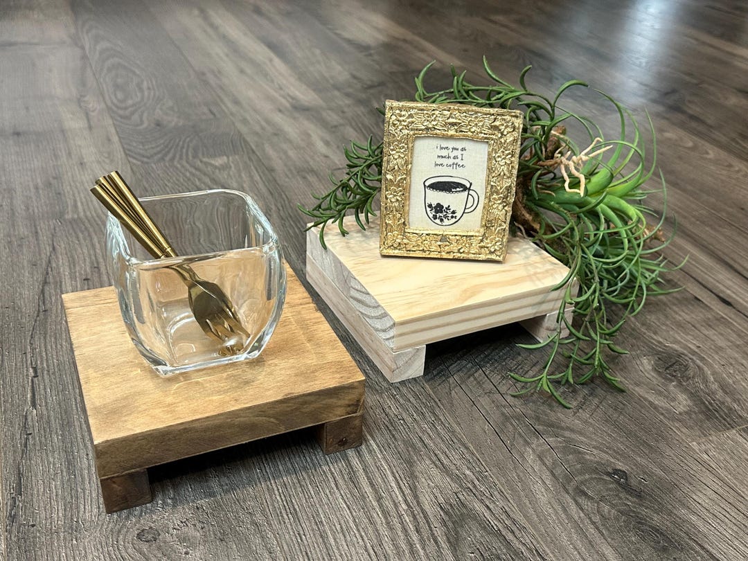 Mini Wooden Risers (set of 2) Table Trays, Display Shelves, Wooden ...
