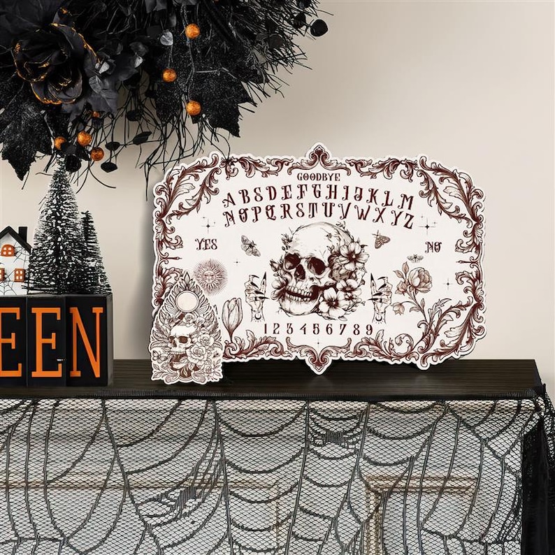 Wooden Gothic Ouija Board With Planchette, Witchcraft Decor - Etsy
